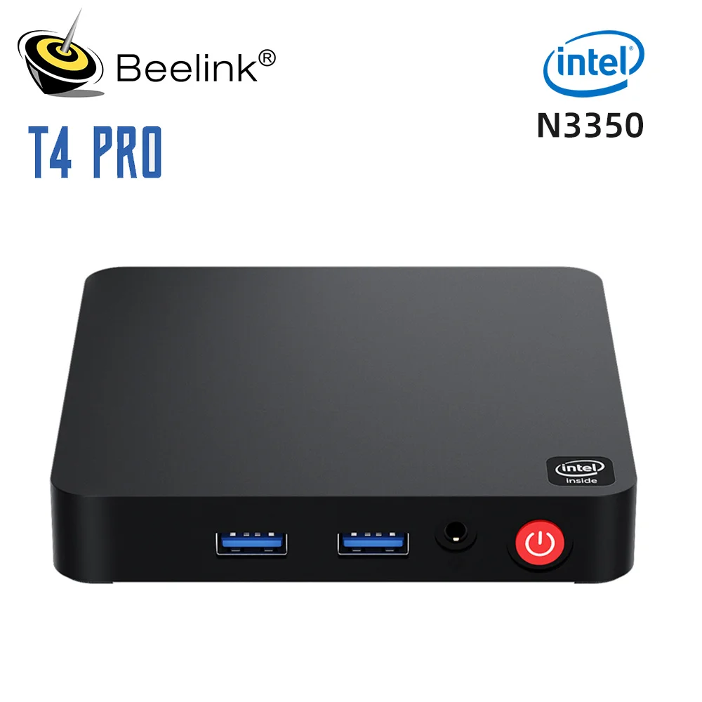 Beelink T4 Pro Mini PC Intel Celeron N3350 4GB DDR4 64GB Supports Dual HDMI USB 3.0 Dual WiFi ...