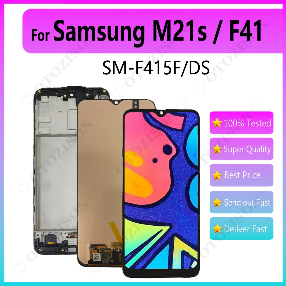 AMOLED M21s LCD Screen For Samsung Galaxy F41 F415 SM-F415F/DS LCD With ...
