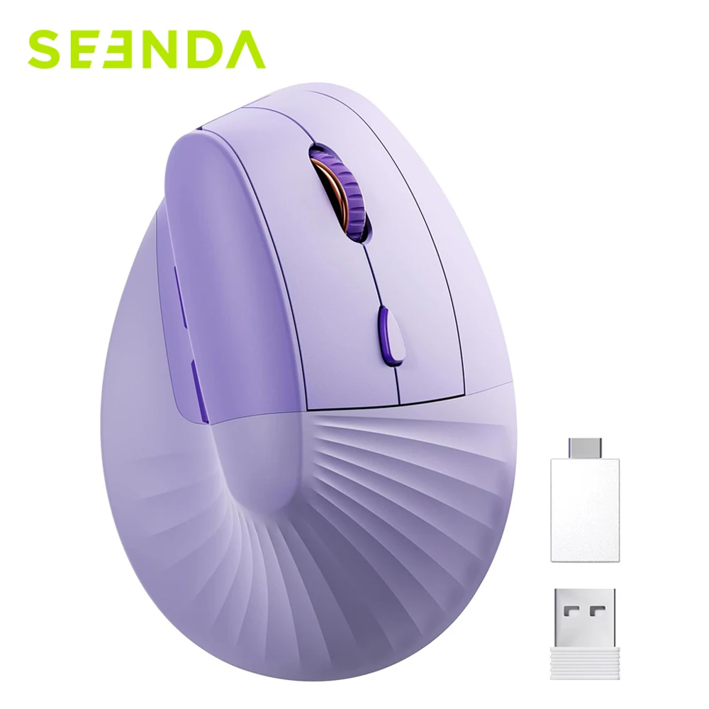 Seenda-Vertical-Wireless-Mouse-Rechargeable-Ergonomic-USB-Type-C-2-in-1 ...