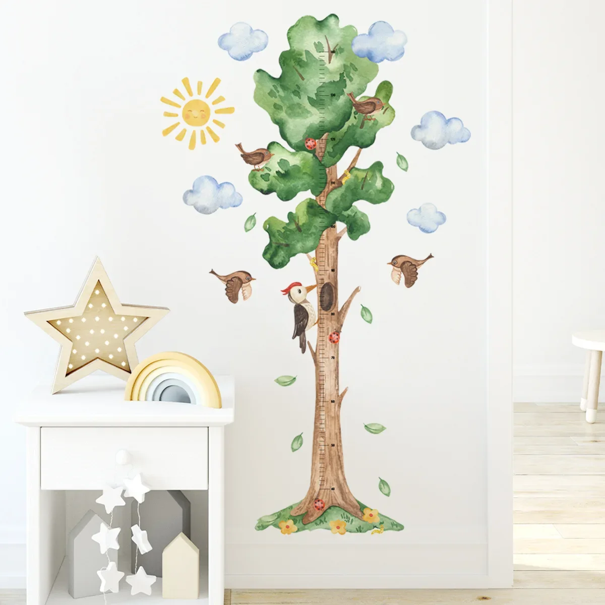 Large-Tree-Cartoon-Growth-Chart-for-Kids-Wall-Stickers-Measure-Height ...
