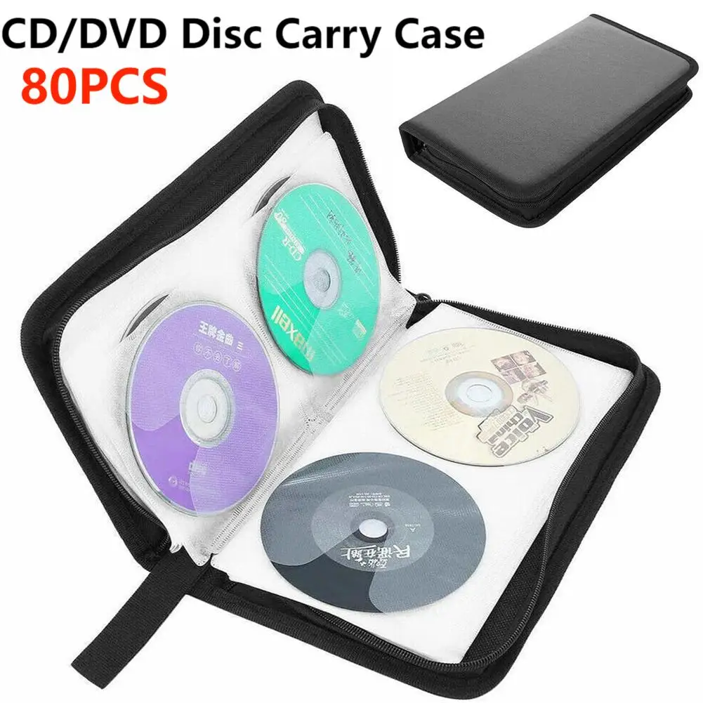 80-Disc-CD-Storage-Bag-CD-DVD-Disc-Carry-Case-Handbag-With-Zipper ...