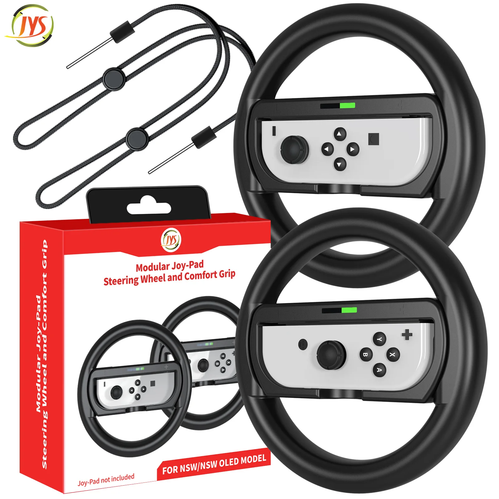 Noir-Volant de course pour Nintendo Switch, poignées Nintendo Switch ...