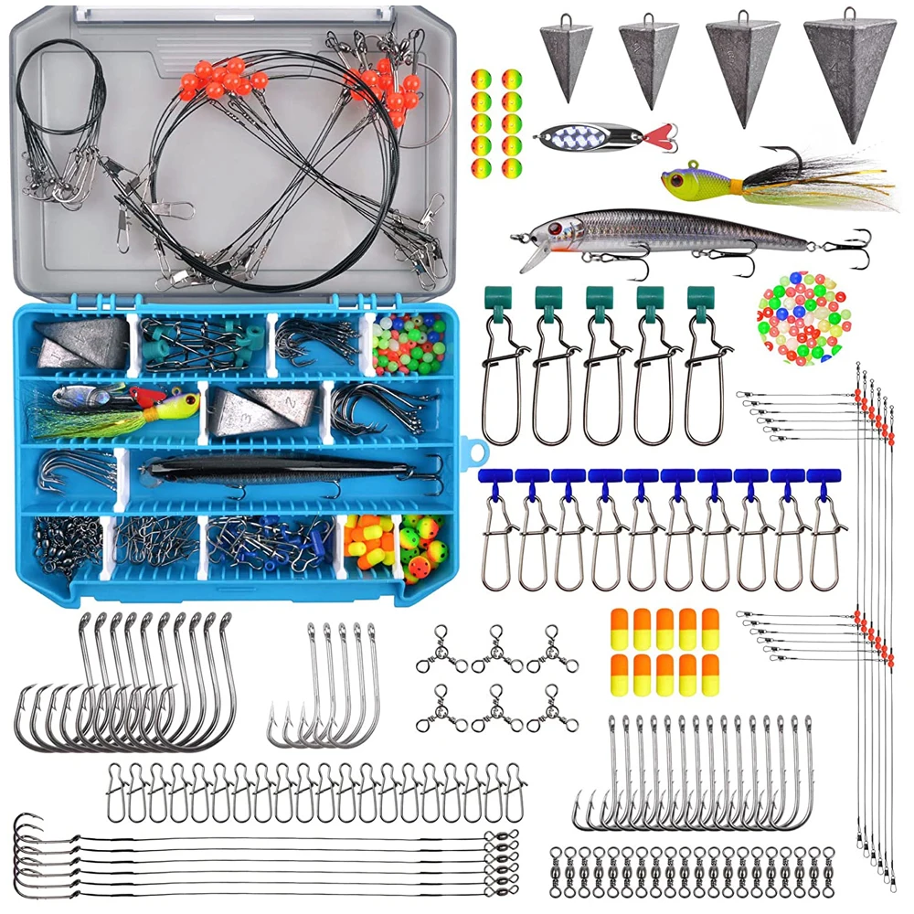 158Pcs-Surf-Fishing-Tackle-Kit-Saltwater-Fishing-Pompano-rig-Fish ...