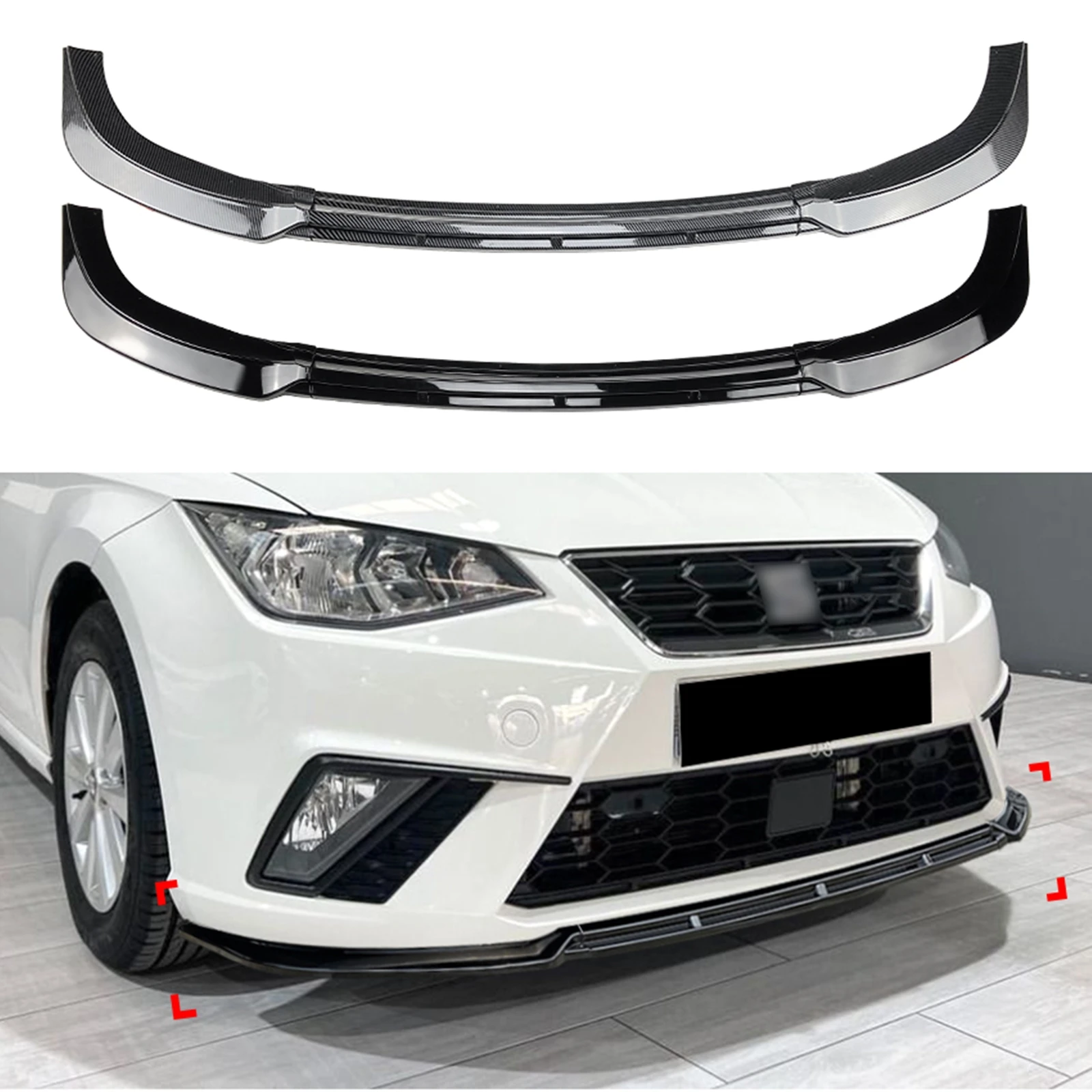 Front-Bumper-Spoiler-Lip-Lower-Splitter-Blade-For-Seat-Ibiza-MK5 ...