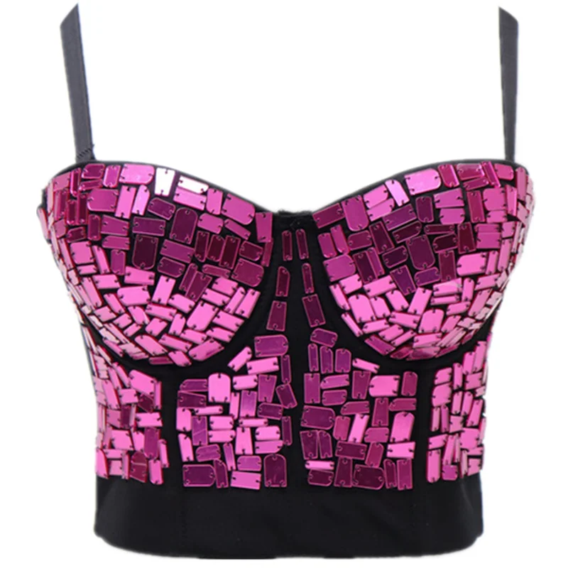 Quality Handmade Diamond Rhinestone Tank Tops Women Clothes Y2k Crop ...