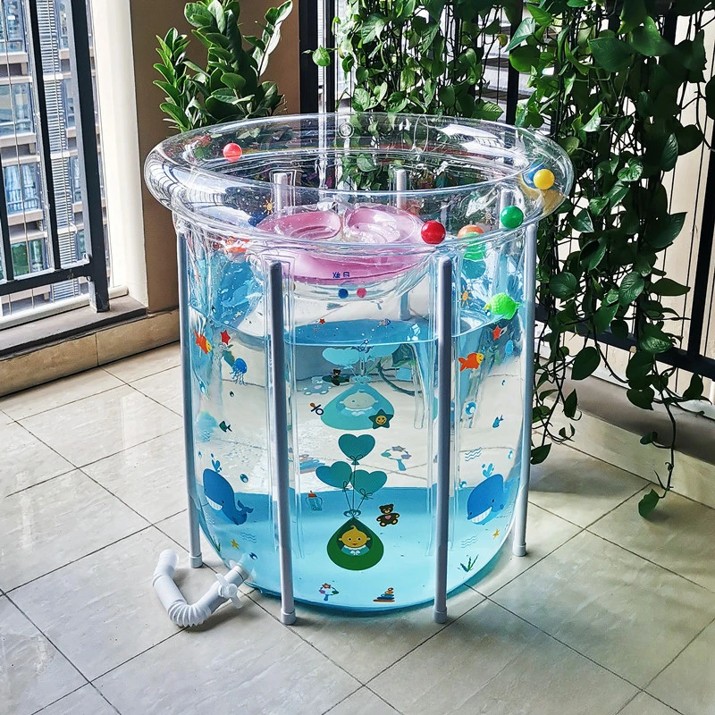 Indoor-Folding-Baby-Swimming-Pool-Transparent-Baby-Swimm-Bucket ...