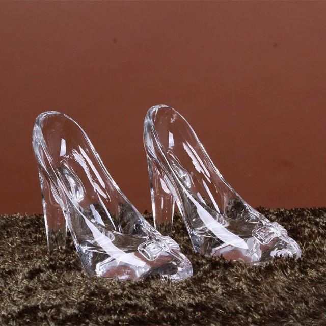 Real Glass Slippers Wedding Shoes