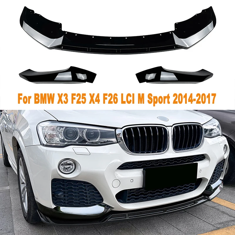 For-BMW-X3-F25-X4-F26-LCI-M-Sport-2014-2017-Front-Bumper-Lip-Splitter ...