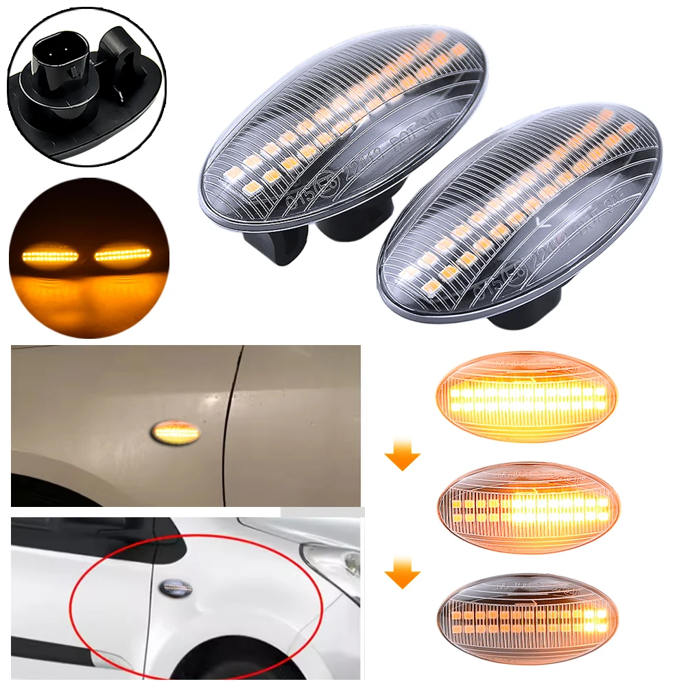2Pcs LED Dynamic Side Marker Light Signal Blinker For Suzuki Grand ...