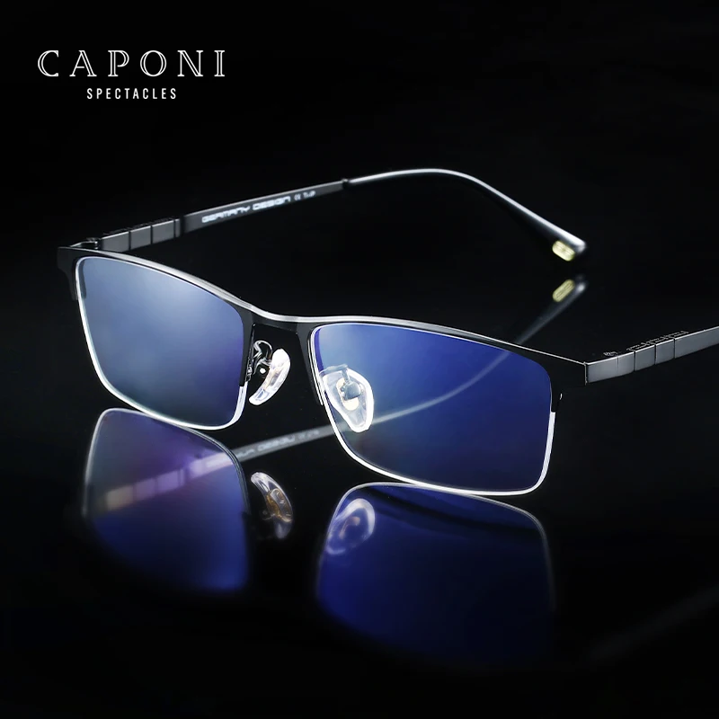 CAPONI-Anti-Blue-Light-Computer-Men-s-Glasses-Business-Half-Frame-Style ...