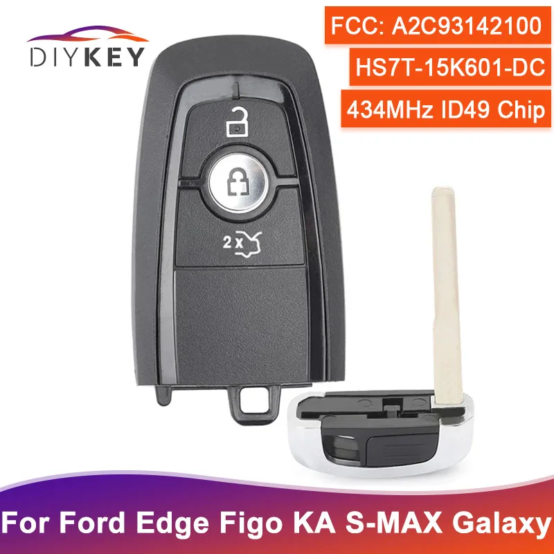 DIYKEY HS7T-15K601-DC A2C93142100 Smart Remote Key Fob 434MHz ID49 Chip ...