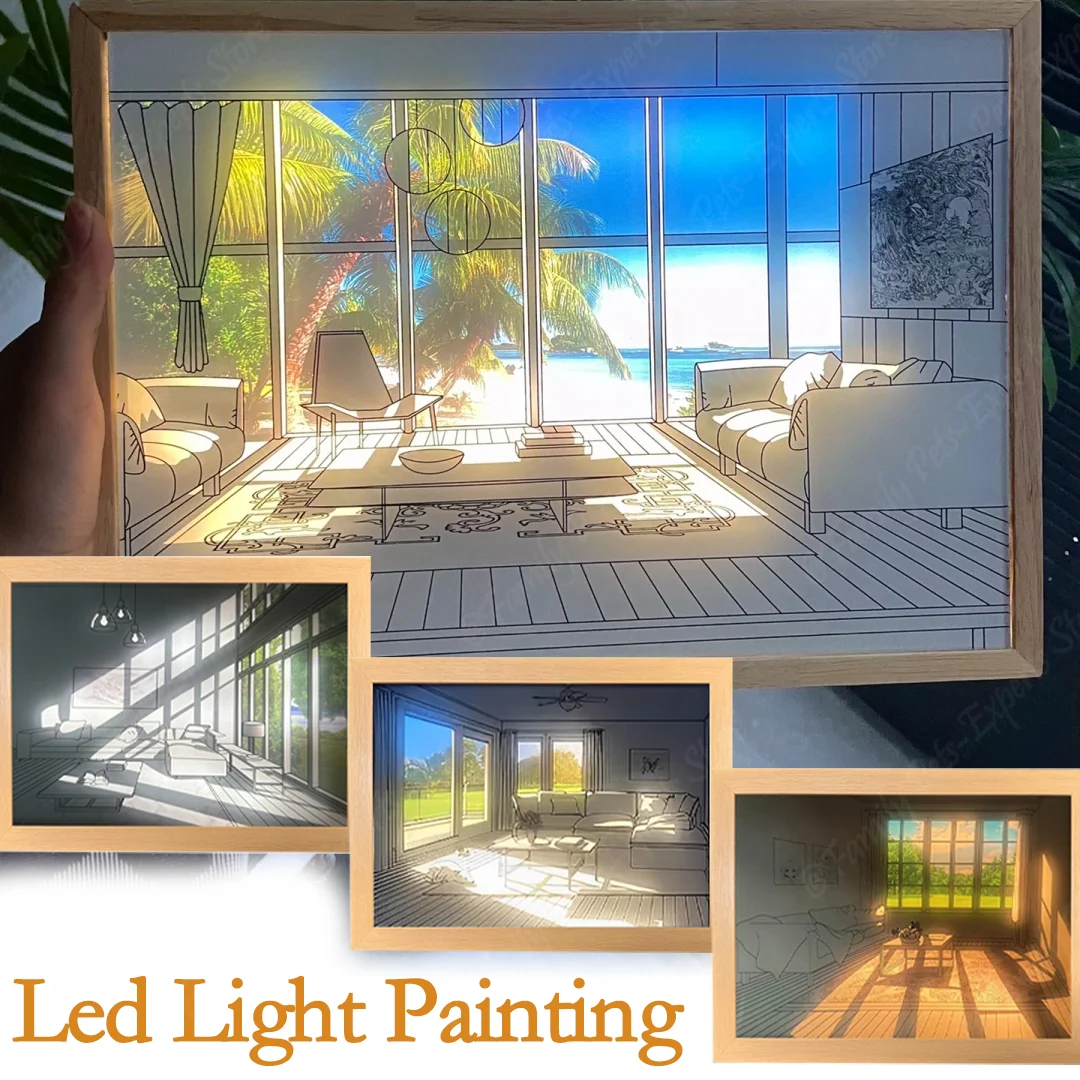 Led-Light-Painting-Art-Wall-Decoration-3Colors-Dimming-Rechargeable ...