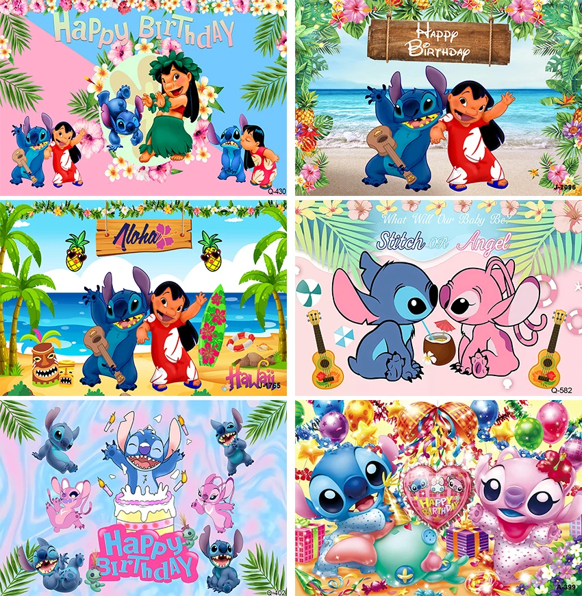 Cartoon-Lilo-Stitch-Theme-Party-Backdrops-Photo-Studio-Hawai-Hula ...