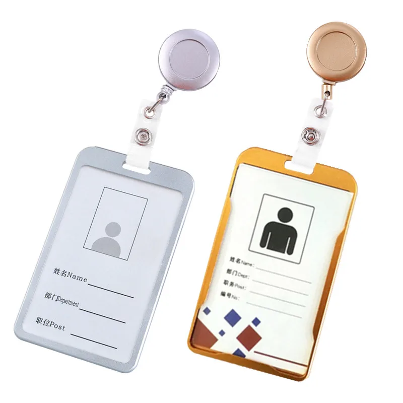 1Set-Aluminum-Alloy-Card-Holder-with-Clip-ABS-Retractable-Badge-Holder ...
