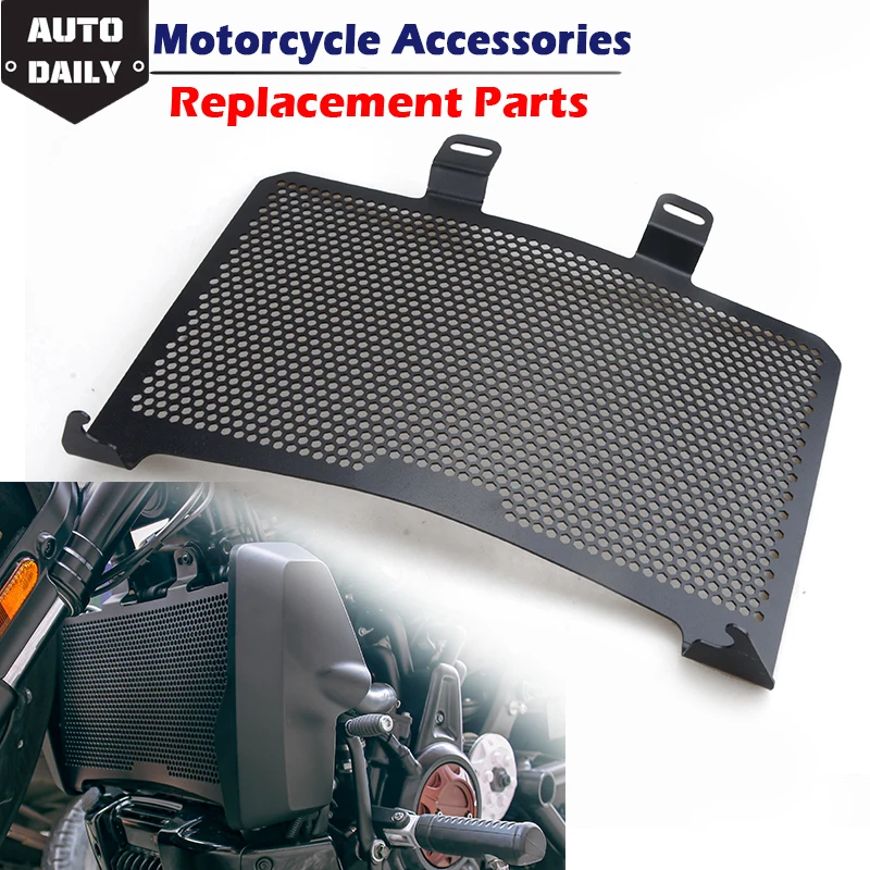 1pc Black Motorcycle Front Radiator Grille Guard Cover Fit For Harley ...