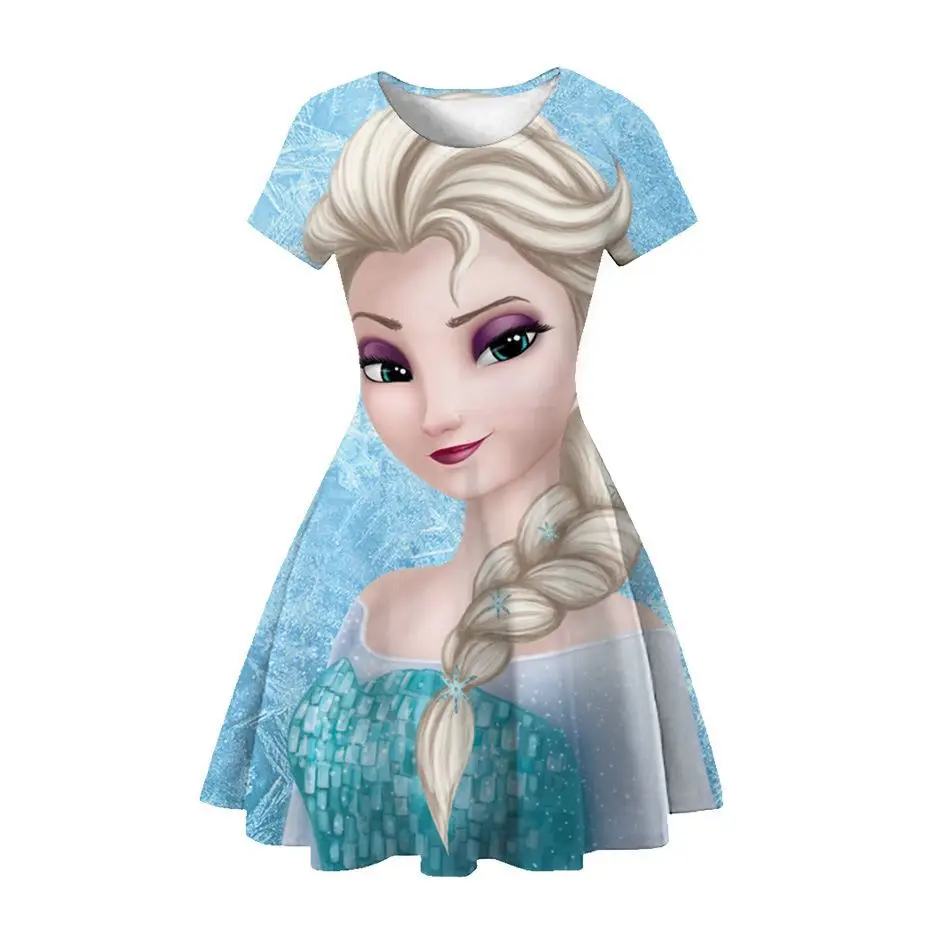 Disney Frozen Elsa Princess Short Sleeve Dress Little Girls Bitthday ...
