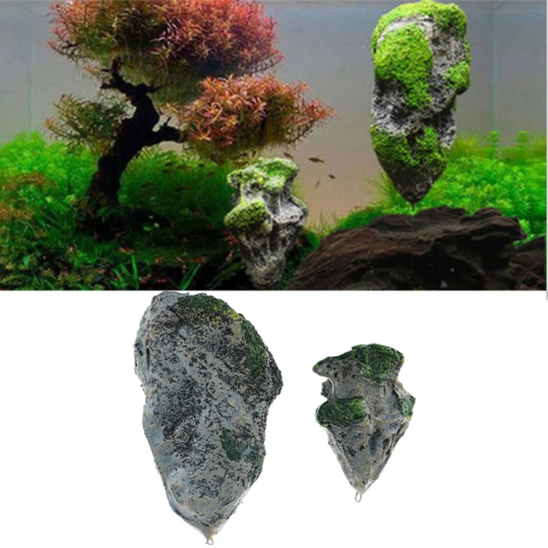 New-Floating-Rock-Suspended-Artificial-Stone-Aquarium-Decor-Fish-Tank ...