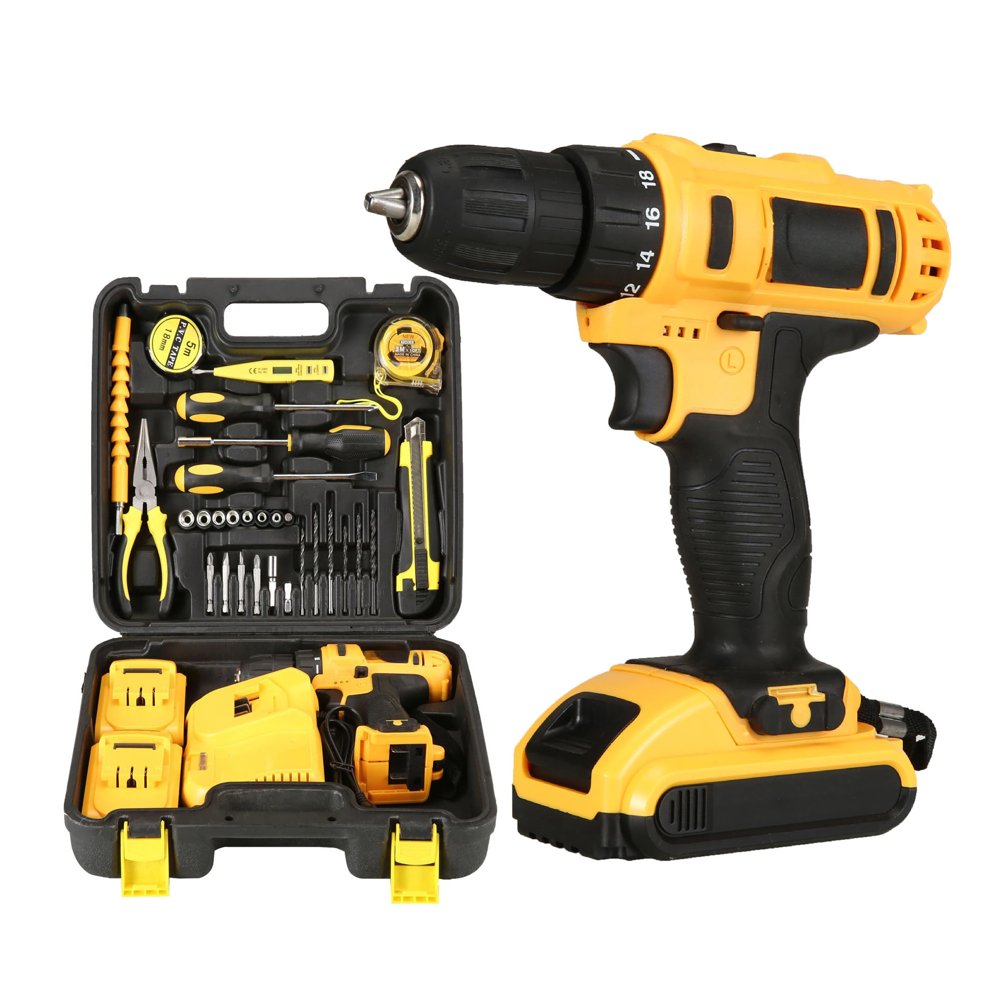 21V-Power-Tool-Set-Portable-Cordless-Impact-Drill-Wireless-Li-ion ...