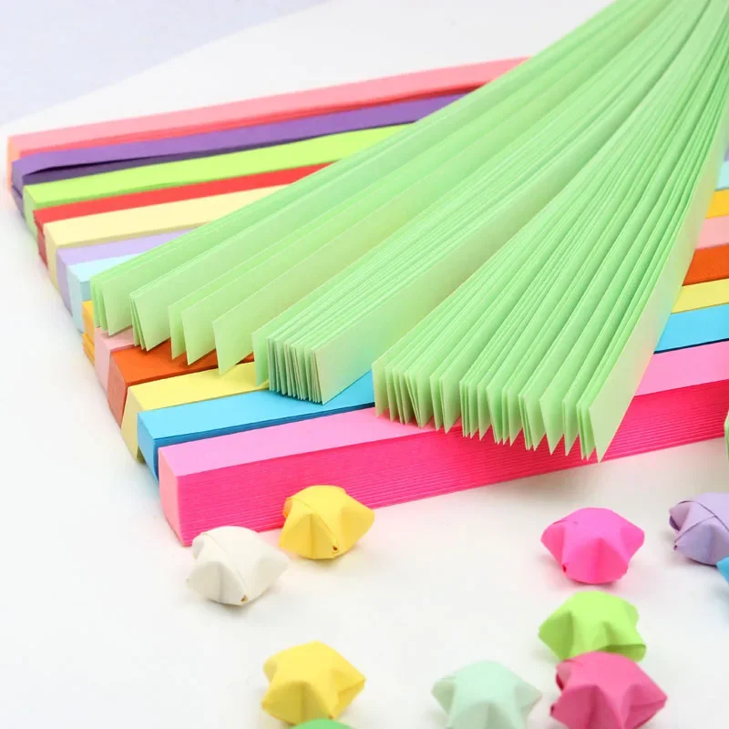 Wish Paper NEW_ Folding Paper Strips Pastel Luminous Origami Star Paper ...