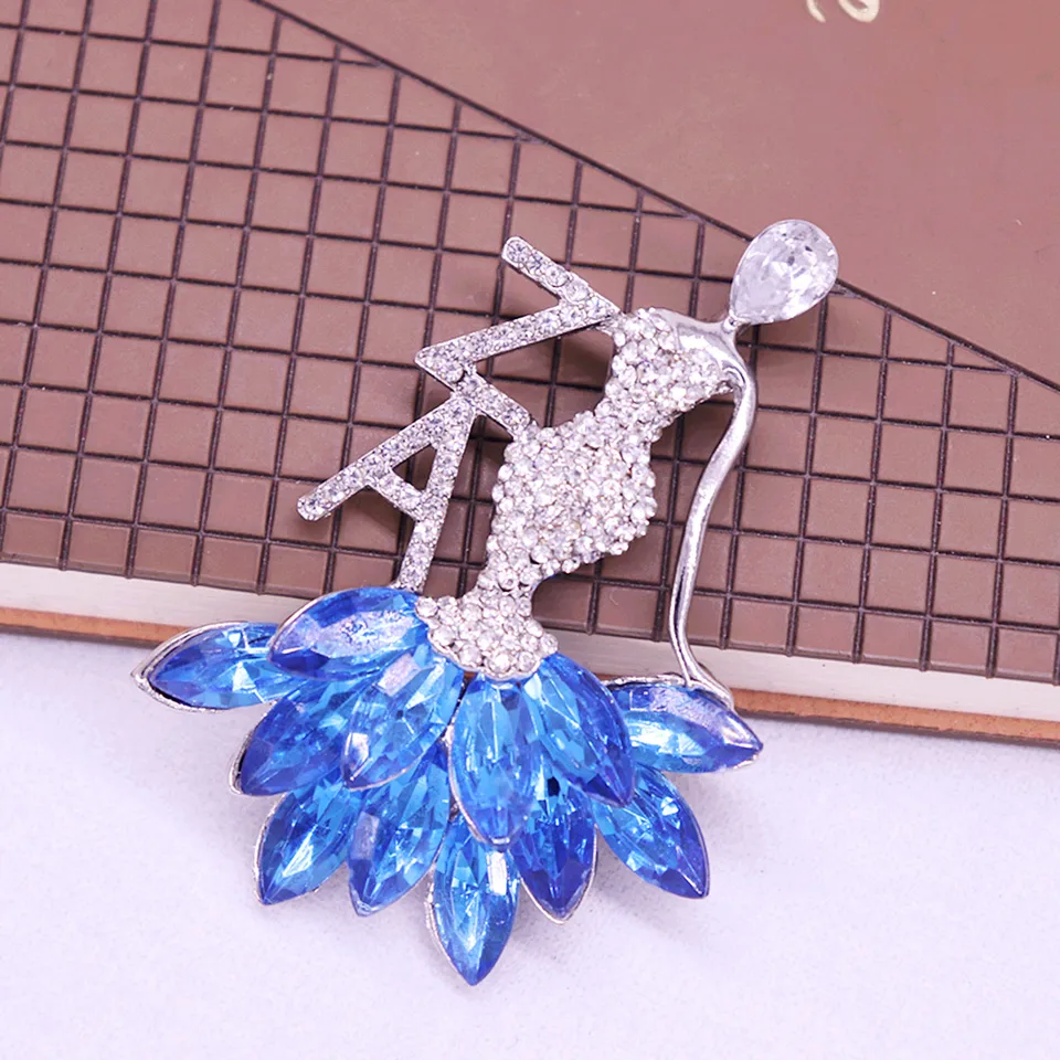Rhinestone Brooch Sorority Founded 1948 Greek Letters Zeta Amicae ...