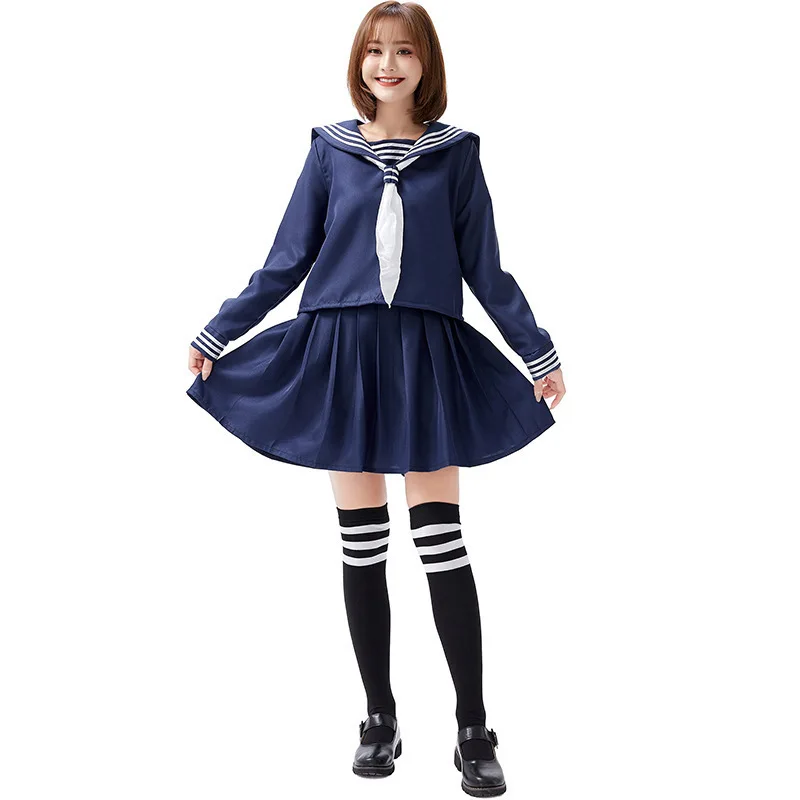 2025 Autumn New Tibetan Blue Japanese Split Student Uniform Sailor ...