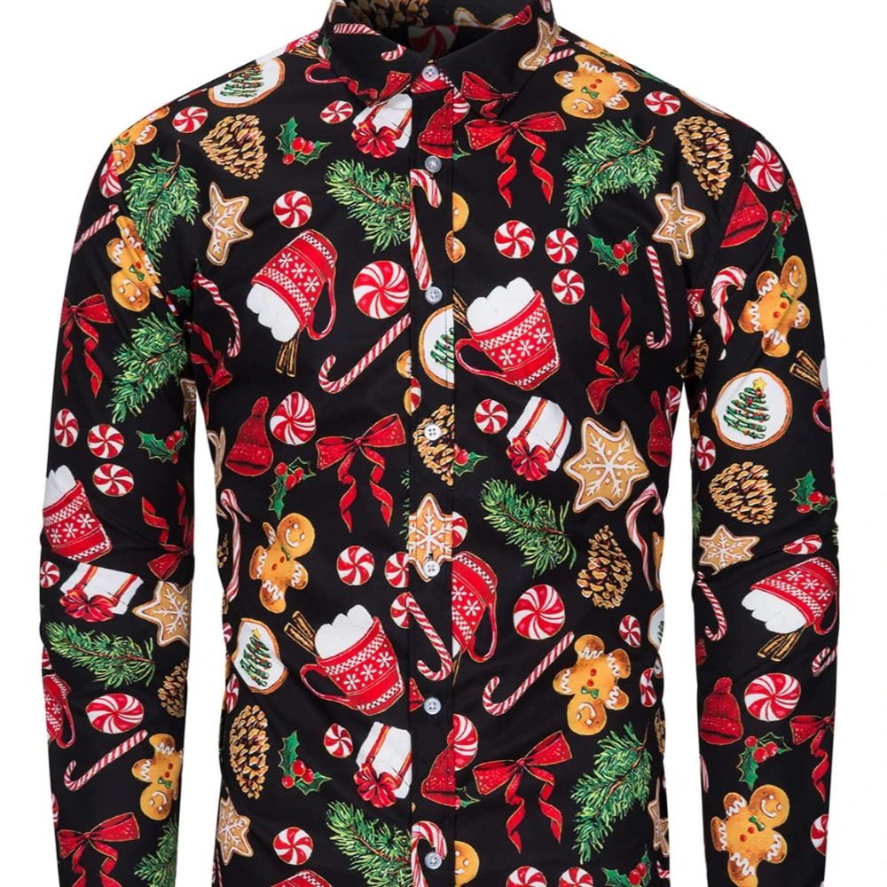 Party-Holiday-Gift-Mens-Christmas-Novelty-Shirt-Interest-Santa-Claus ...