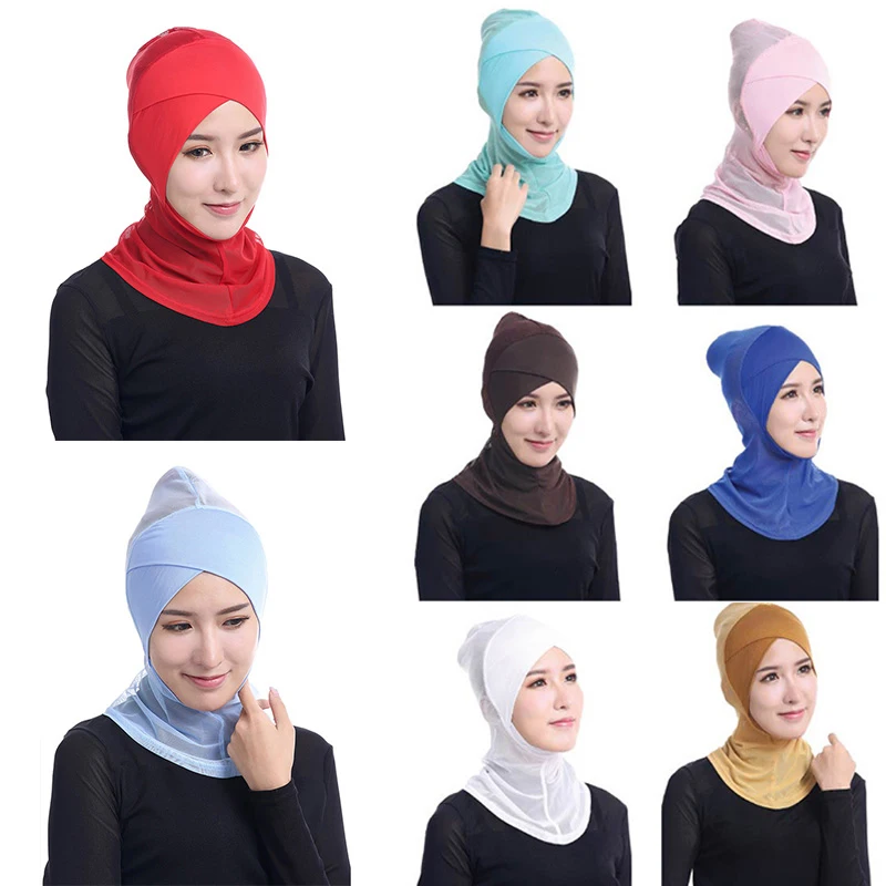 Summer Women Muslim Hijab Hat Soft Casual Full Cover Bonnet Hat Female ...