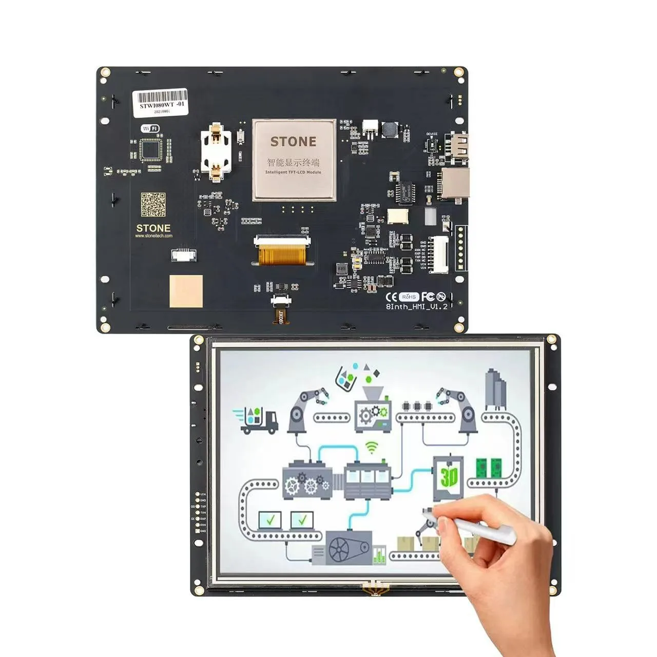 Arduino Esp32 Esp2866 용 8 Scbrhmi Hmi 지능형 스마트 Uart 직렬 터치 Tft Lcd 모듈 5233
