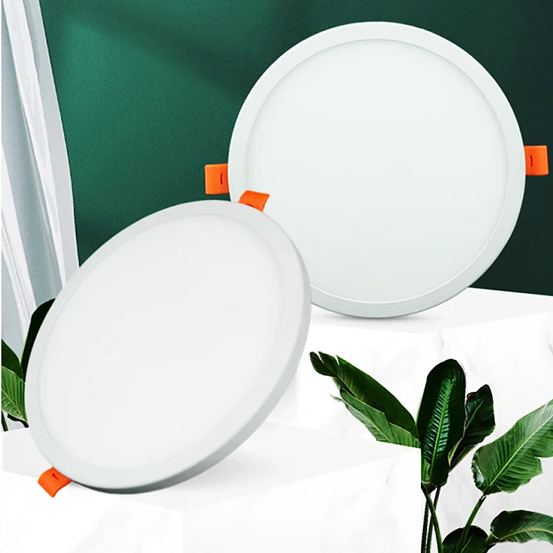 Led Slim Panel Light 6w 8w 15w 20w Aluminum Round Ceiling Recessed ...