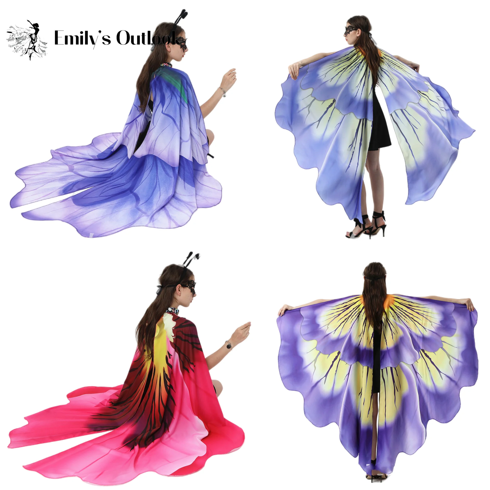 Adult-Monarch-Butterfly-Cape-Wings-Colorful-Flower-Dress-Up-Costume ...