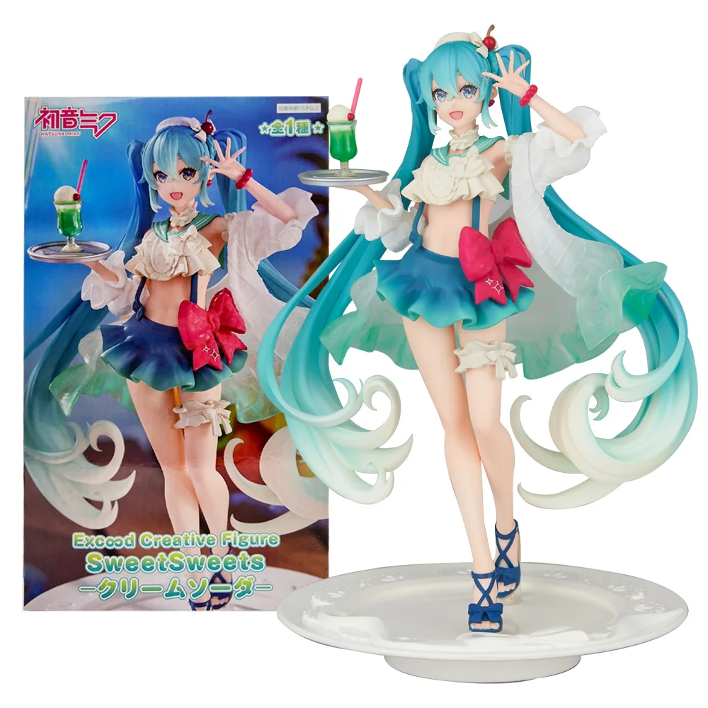 18CM Anime Hatsune Miku Figure Sweet Sweets Melon Soda Float Standing ...