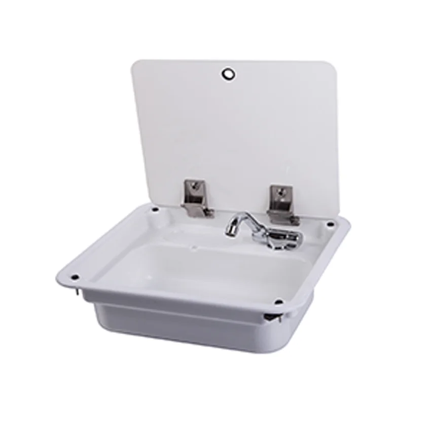 White-Acrylic-Sink-With-Lid-Top-with-Faucet-Apply-to-Boat-Caravan-RV ...