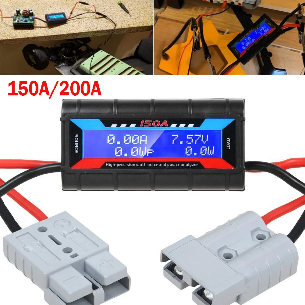 150A/200A Digital LCD Amp Watt Meter Power Analyser Solar Caravan For ...