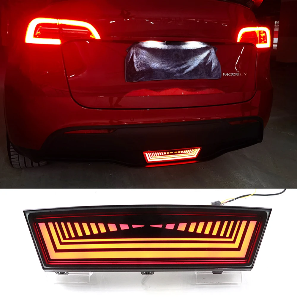 MIHAZ-1Pc-LED-Car-Rear-Warnning-Light-For-Tesla-Model-Y-2020-2021-2022 ...