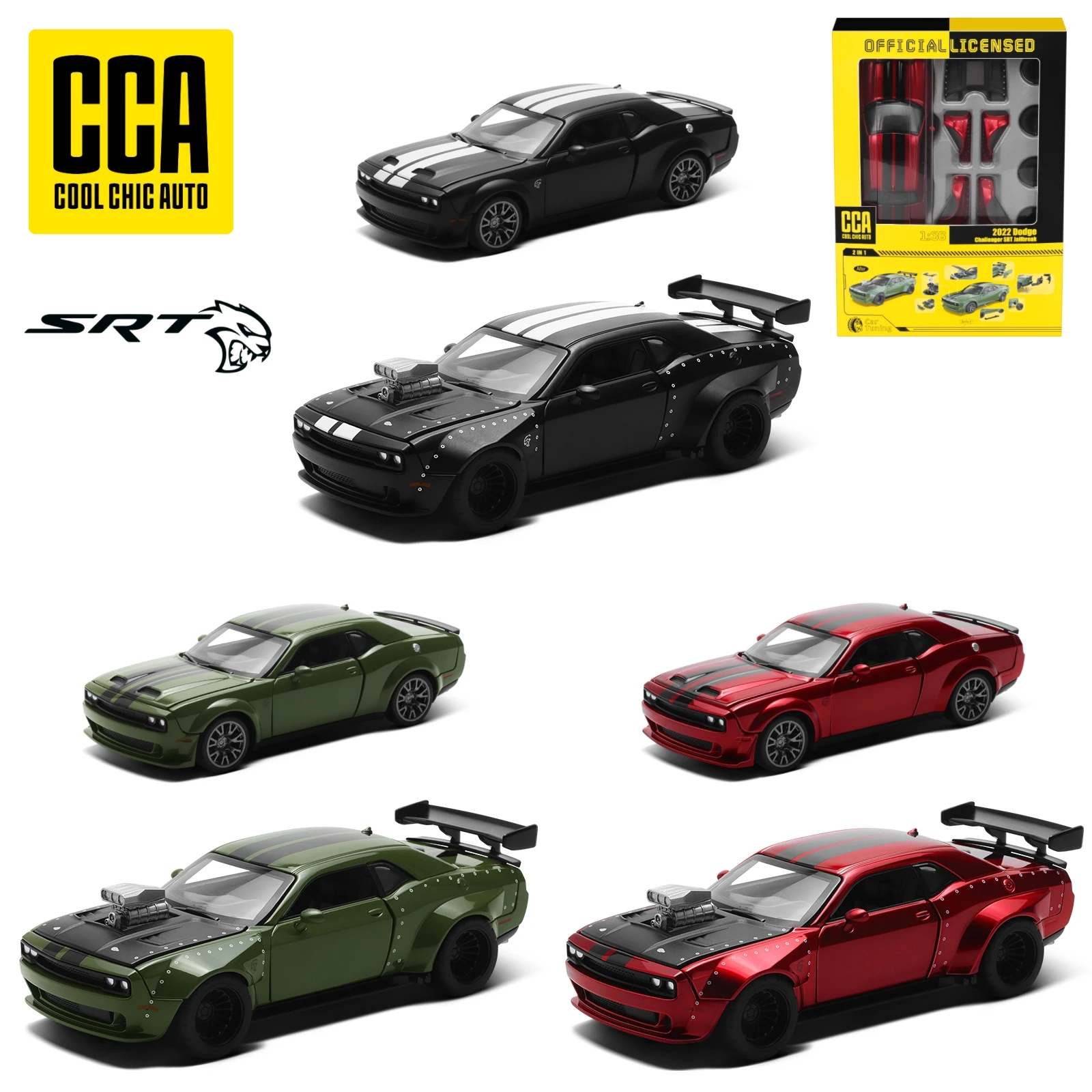 CCA-1-36-Dodge-Challenger-SRT-Hellcat-Assembled-Modified-Toy-Car-Model ...