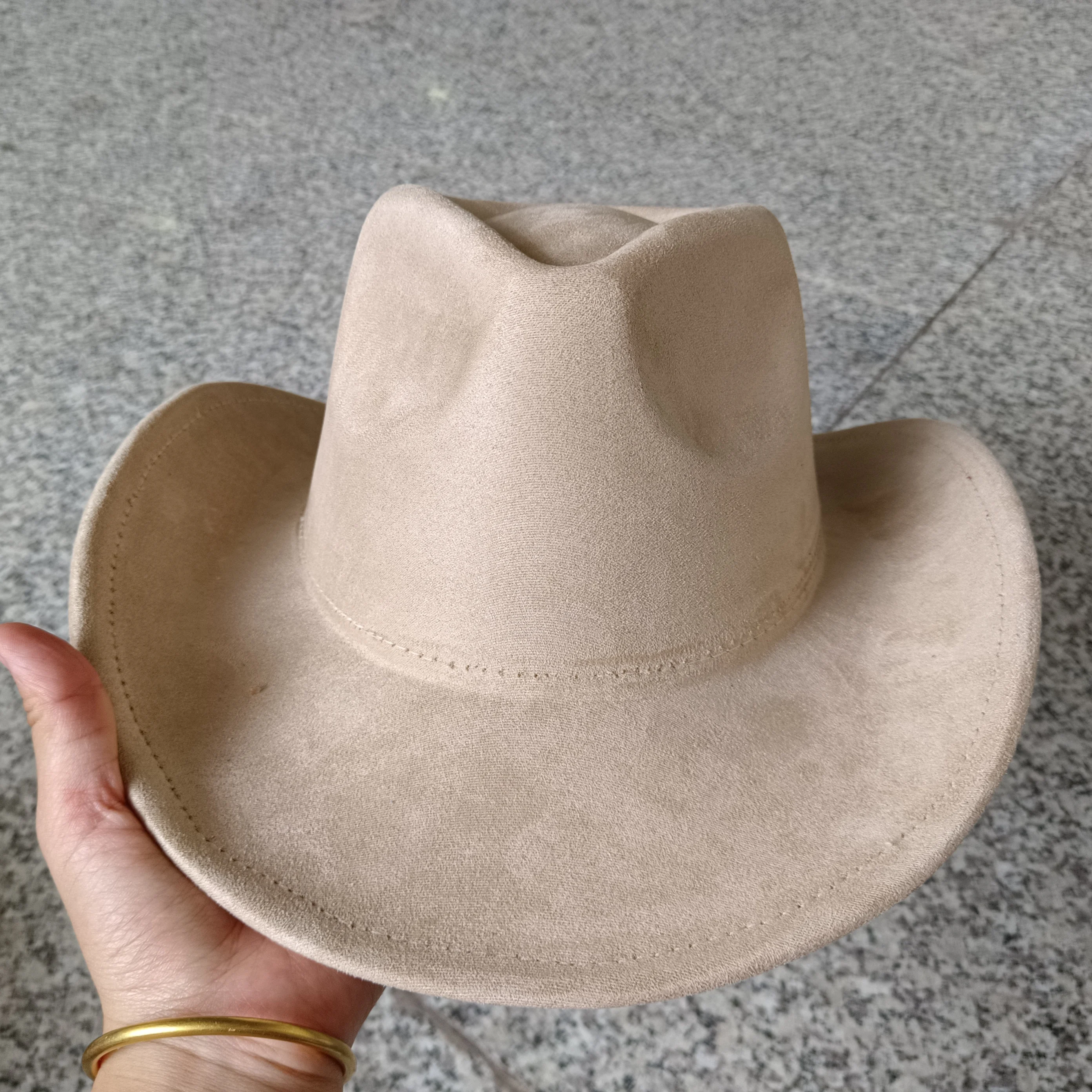Suede-Cowboy-Hat-Men-and-Women-Curved-Brim-Hat-Western-Cowboy-Hat-Solid ...