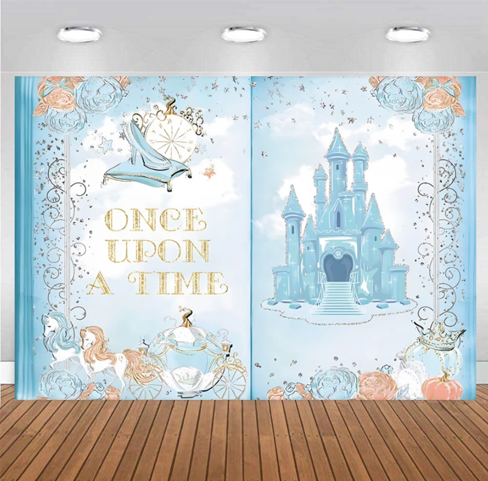 Cinderella-Once-Upon-a-Time-Backdrop-Girl-Birthday-Party-Decoration ...