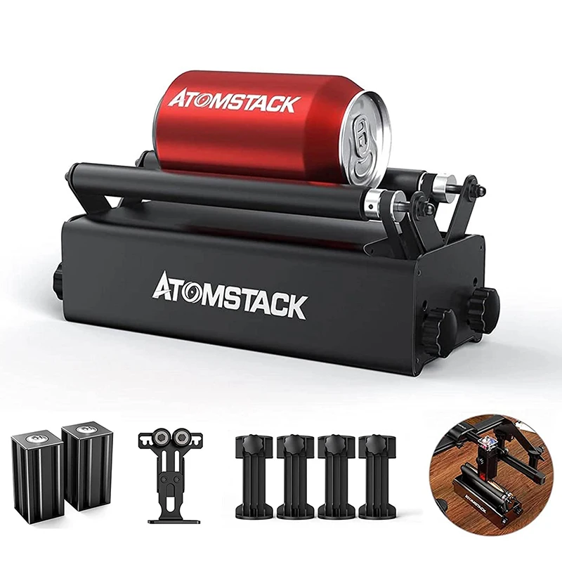 ATOMSTACK-R3-Pro-Aluminum-Y-axis-Rotary-Roller-Engraving-Module-360 ...