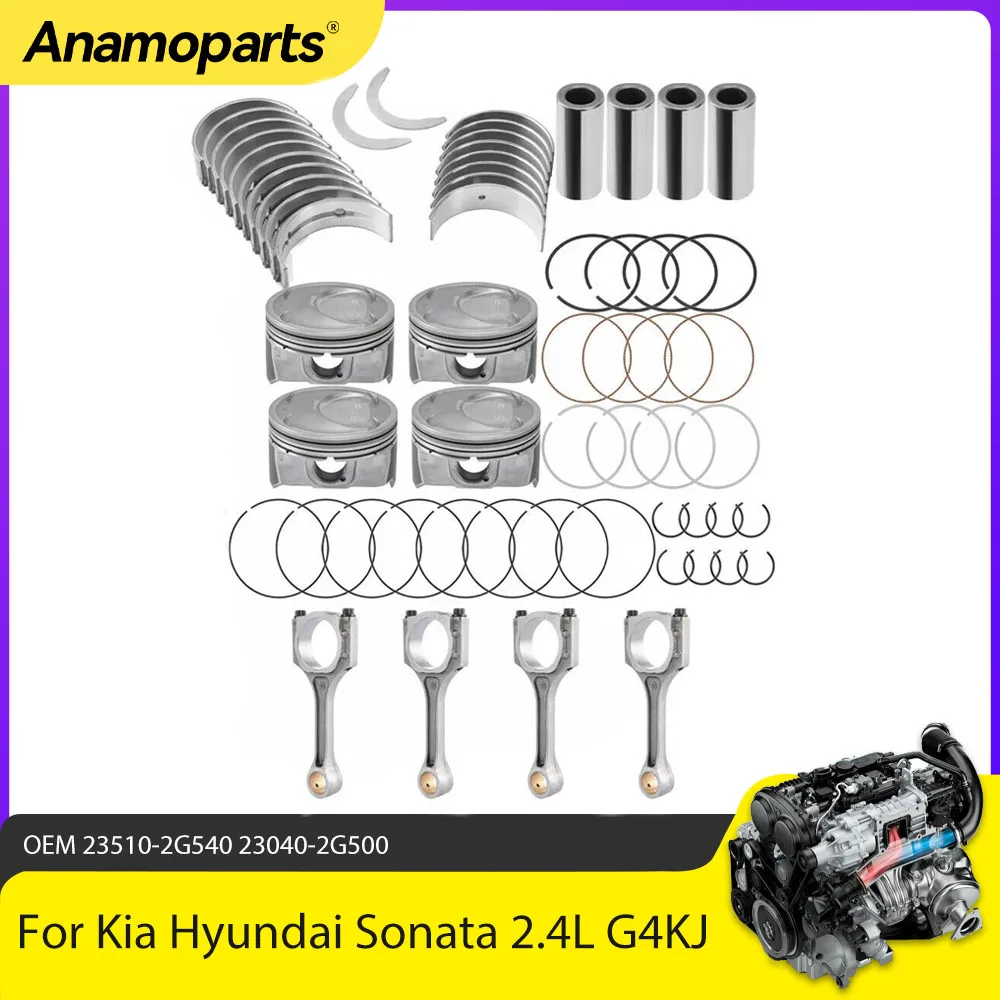 Engine Parts Connecting Rod Bearing Piston Kits Fit 2.4 L G4KJ For ...