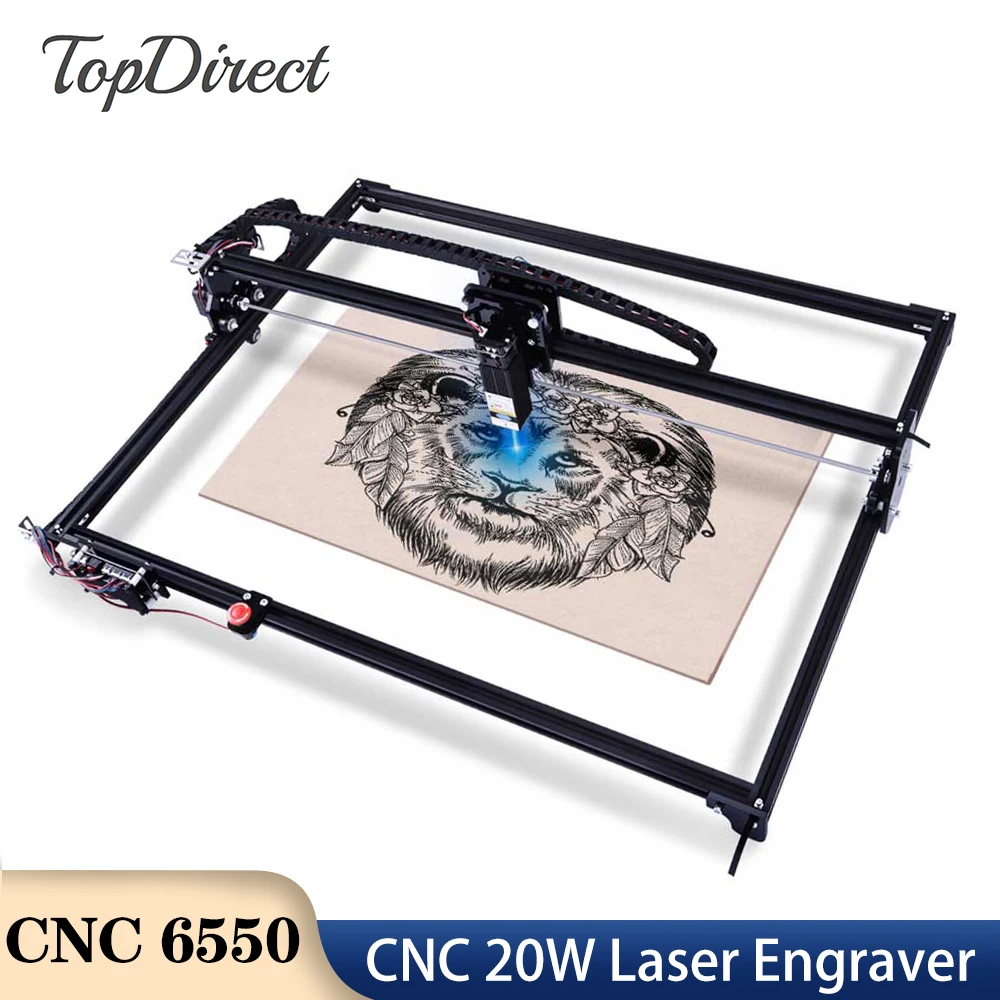 TopDirect-CNC-6550-Laser-Engraver-Tools-2-Axis-20W-Power-Wood-Cutting ...