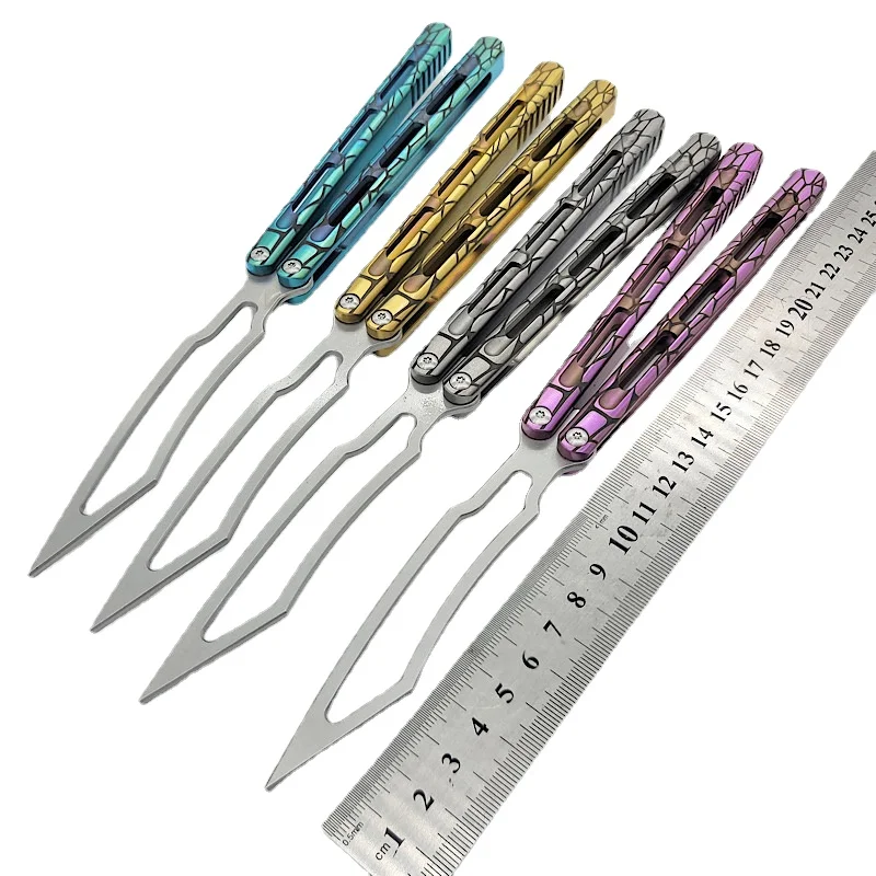 THEONE Adder Viper Trainer Butterfly Knife Channel Titanium Handle D2 ...