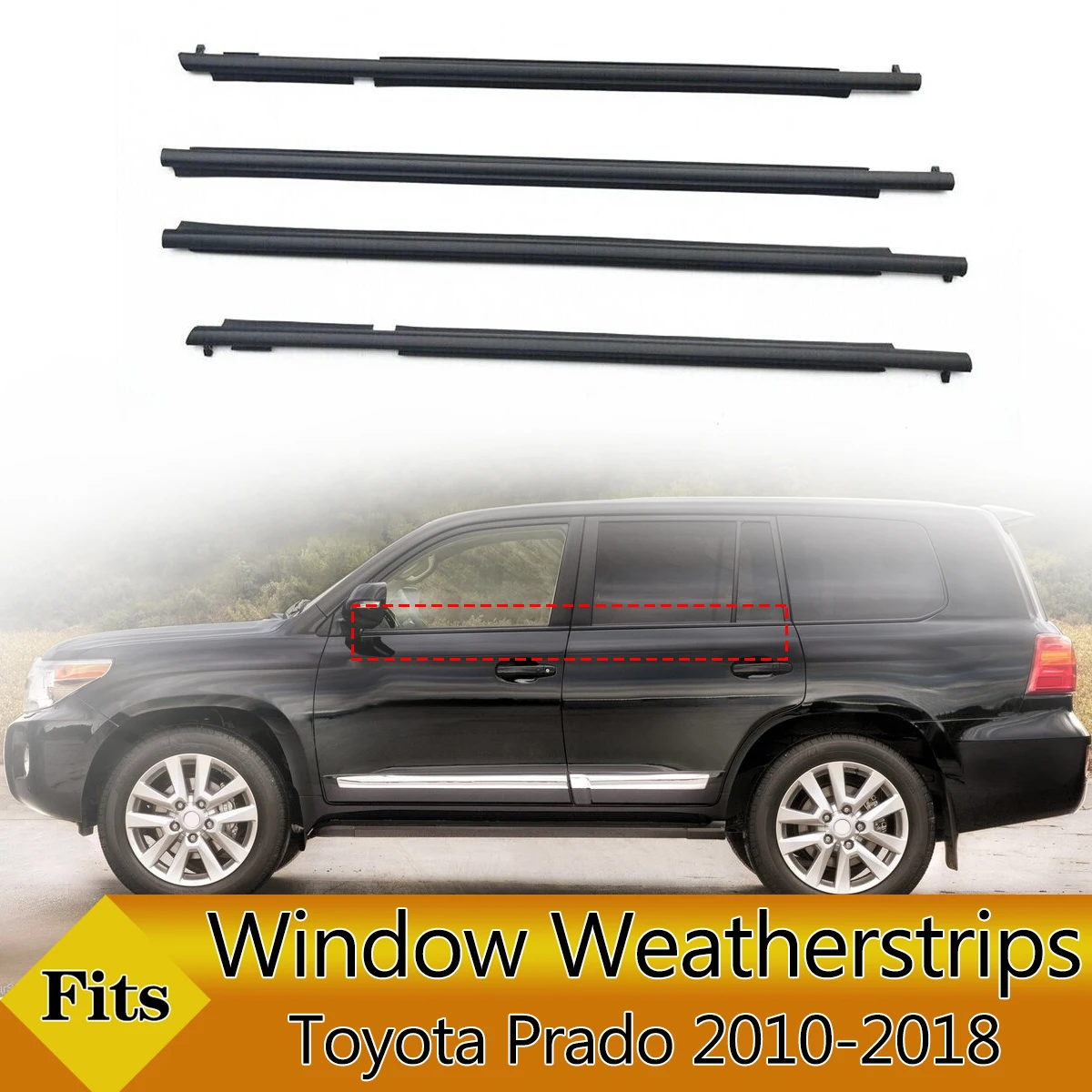 4PCS-Outer-Windows-Rubber-Weatherstrip-Waterproof-Pressure-Strip ...