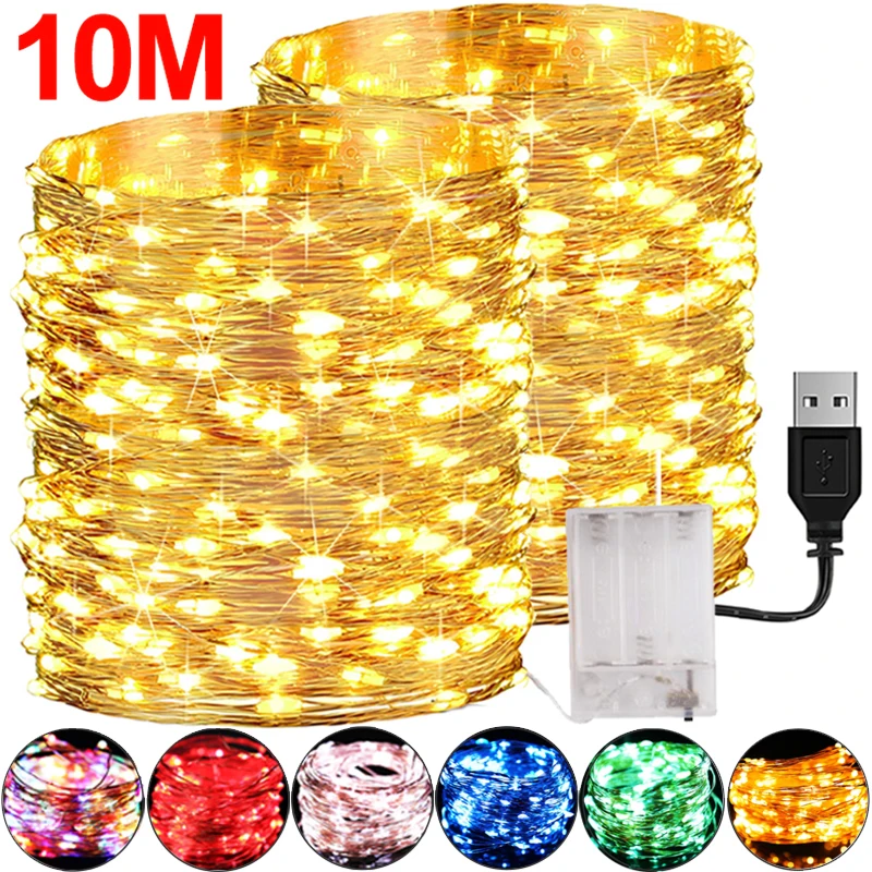 2-10M-LED-Lighting-Strings-USB-Battery-Copper-Wire-String-Lights ...