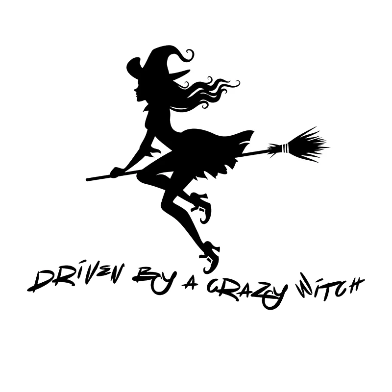 30534-Driven-By-A-Crazy-Witch-Car-Sticker-Vinyl-Decal-Waterproof-on ...