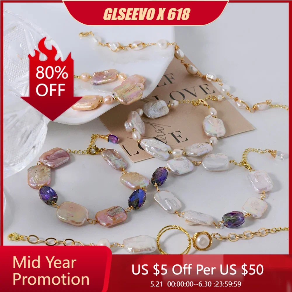 GLSEEVO-Original-Design-Natural-Colorful-Baroque-Pearls-Adjustable ...