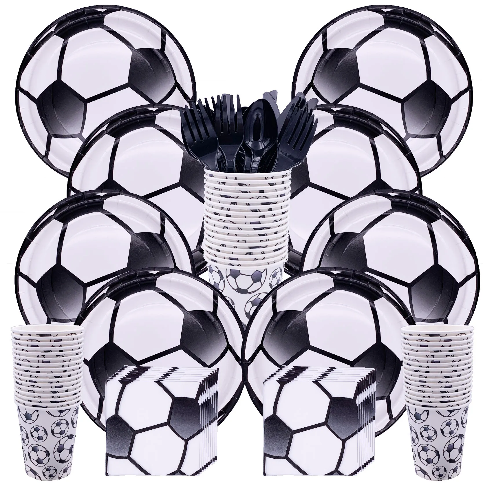 Football-Birthday-Party-Disposable-Tableware-Football-Paper-Plates-Cup ...