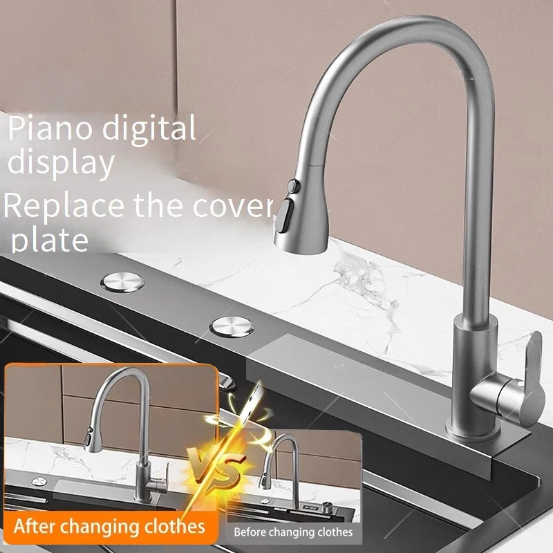 Kitchen-Sink-Waterfall-Faucet-Modification-Replaces-Ordinary-Pull-out ...