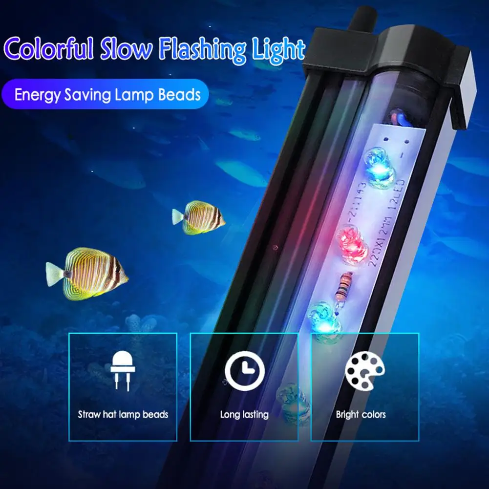 7 Colors Aquarium Light Fish Bowl LED Submersible Light Air Bubble Lamp ...