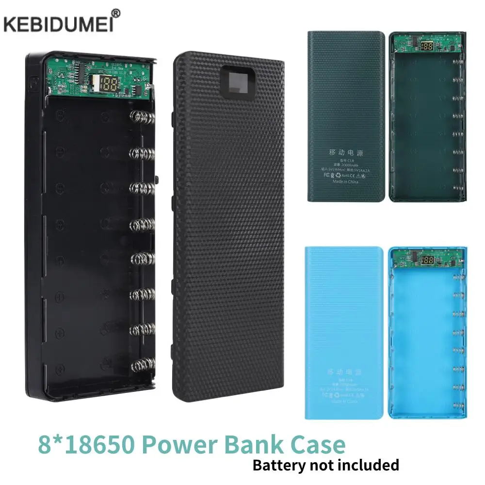 8-18650-Fast-Charging-Power-Bank-Case-5V-20000mAh-Dual-USB-Type-C-DIY ...