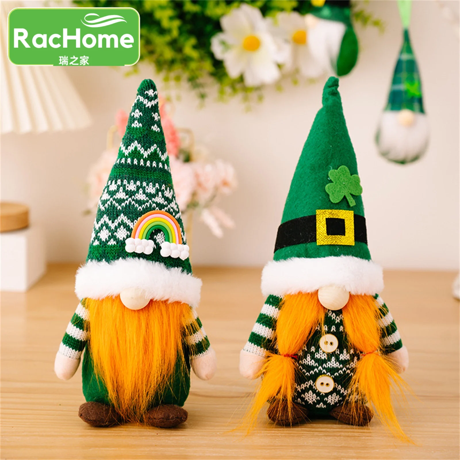 Green-Clover-Gnomes-Saint-Patrick-Irish-Plush-Gnome-Elf-Doll-Green ...